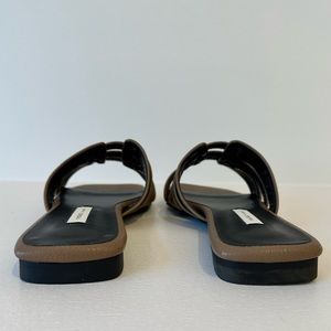 Shoes | Brown Leather Square Toe Woven Sandals | Poshmark